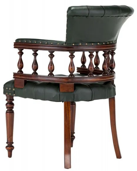 Křeslo z mahagonu Chesterfield pravá kůže III