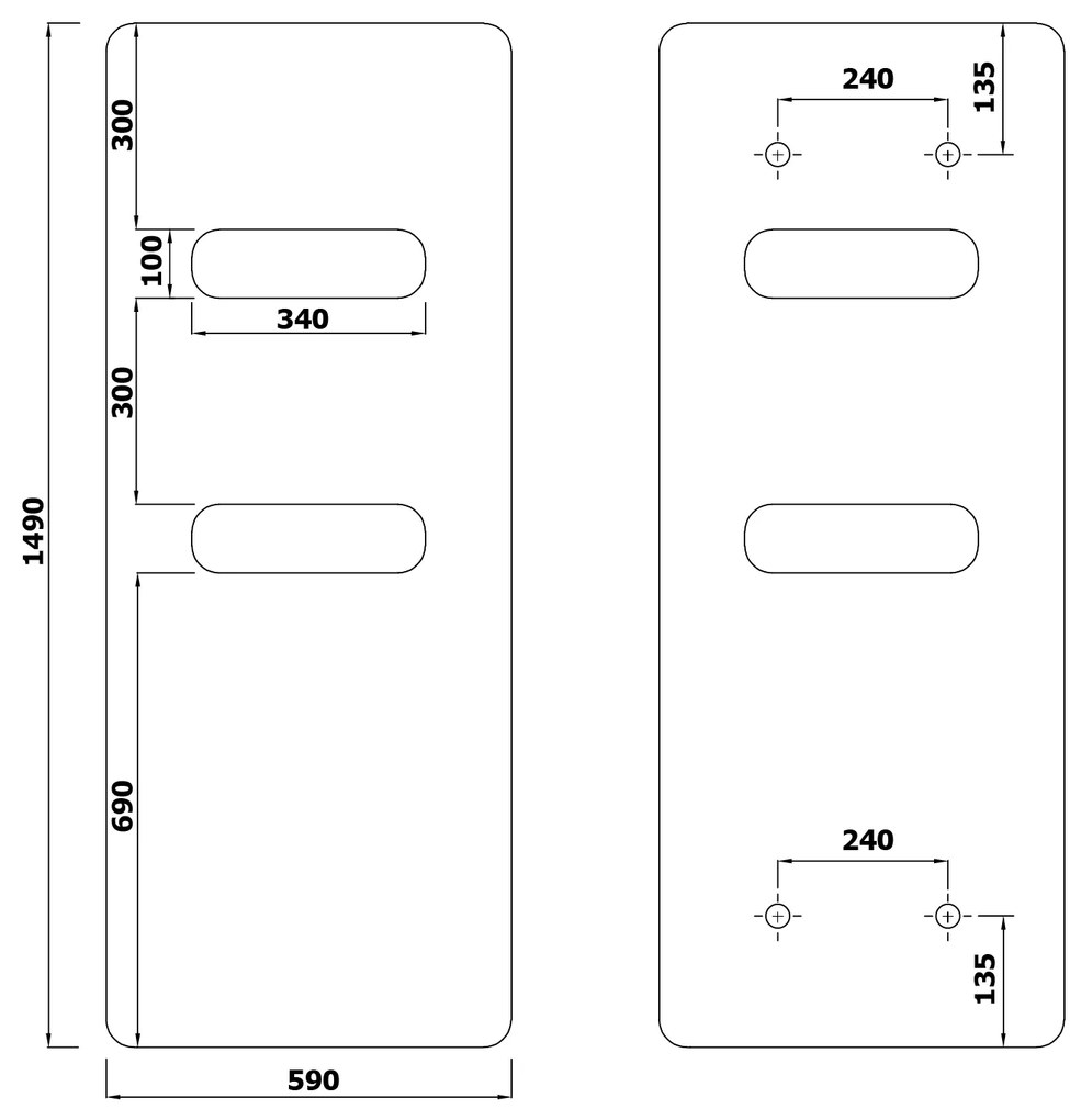 Sapho Sapho, TABELLA OPEN topné těleso 590x1490 mm, bílá mat, MI1459