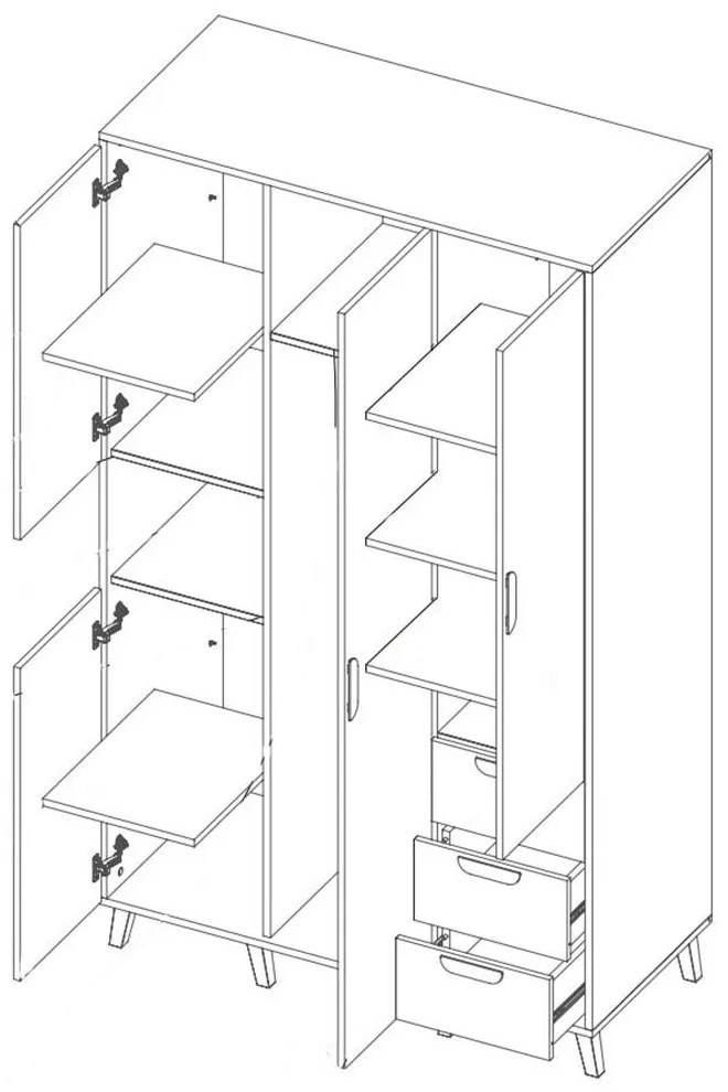 Dětský pokoj JOKER | sestava G | 5 dílů | bílá/grafit/šedá/lefkas světlý