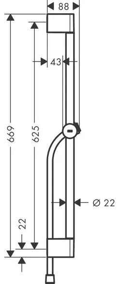 Hansgrohe Unica Sprchová tyč 65 cm se sprchovou hadicí, matná bílá 24400700