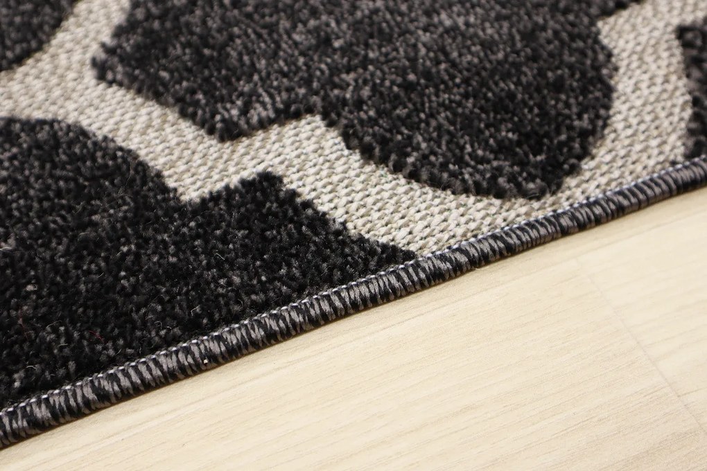 Berfin Dywany, Kusový koberec Lagos 1052 Dark Grey (Silver), 140x190, šedá, chodba / předsíň