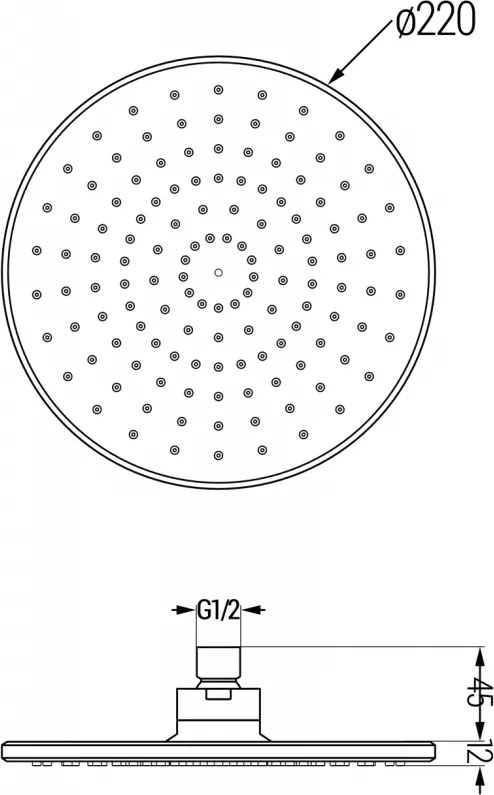 Mexen příslušenství, sprchová hlavice 22 cm D-40, grafitová, 79740-66