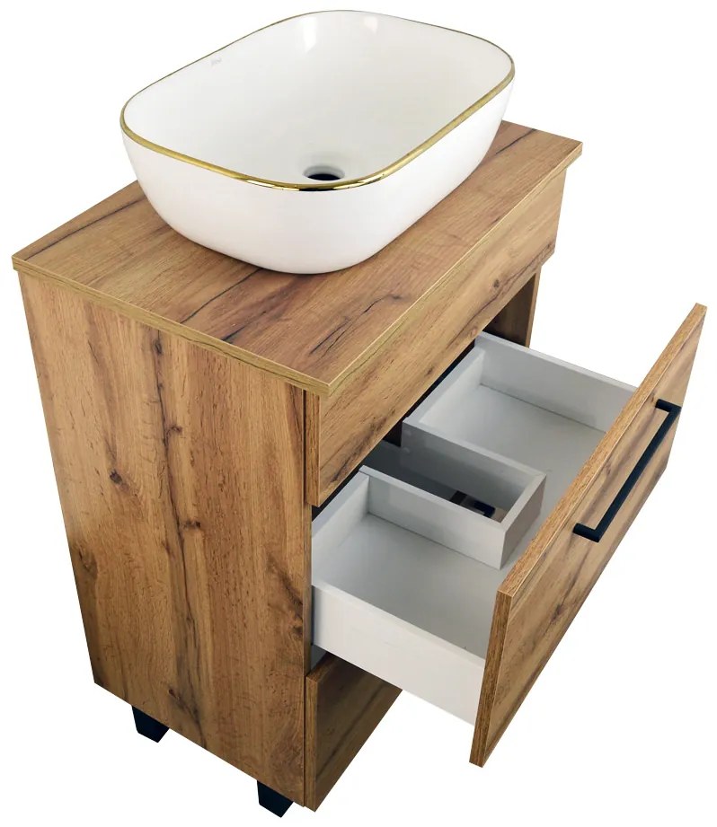 Comodo Koupelnová skříňka pod deskové umyvadlo Solero OW 60-HD, dub wotan