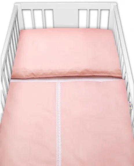 Baby Nellys Luxusní 2-dílné bavlněné povlečení - Royal Baby - pudrové Velikost povlečení: 120x90