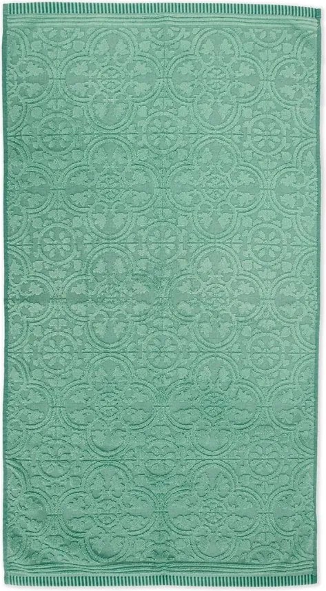 Pip Studio ručníky z bavlněného froté Tile de Pip, zelené (Luxusní ručníky z bavlněného froté v designu Tile de Pip v zelené barvě )
