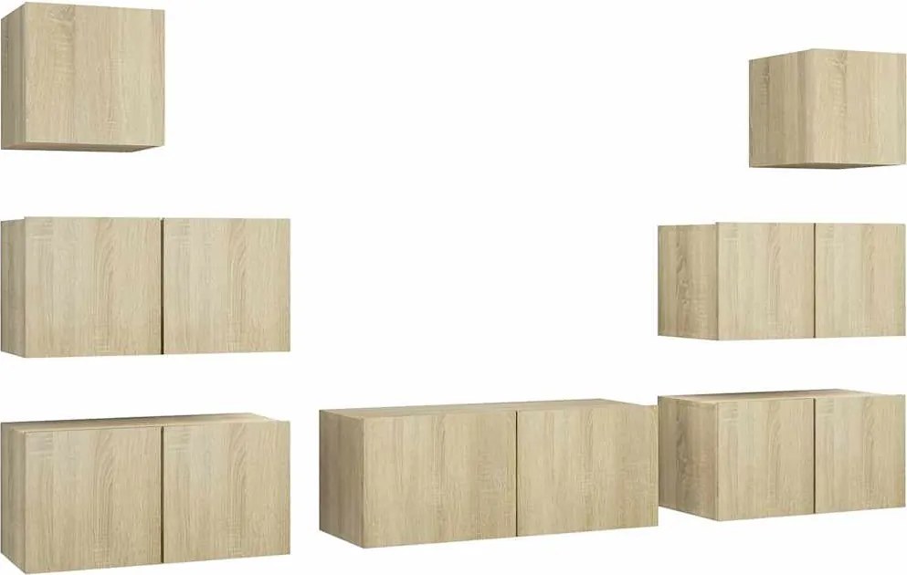 7dílný set TV skříněk dub sonoma kompozitní dřevo 3079027