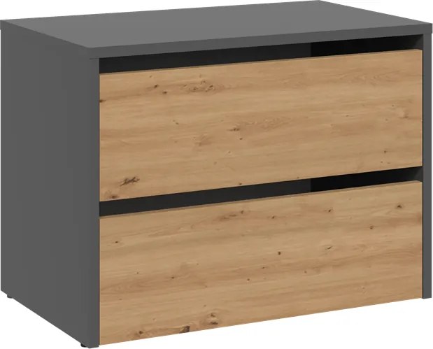 TPS Botník MODO 60 cm, Antracit/Dub Artisan