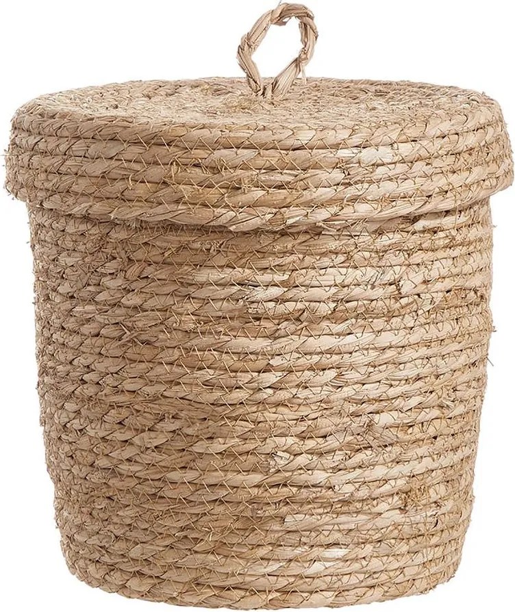 RUSH ROPE Koš kulatý s víkem 25 cm
