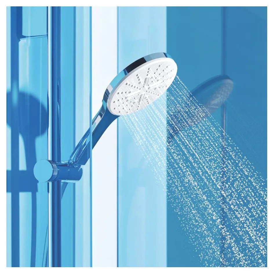 Grohe Rainshower SmartActive 130 - Ruční sprcha se 3 proudy, bílá spodní část sprchy, 9,5 l/min omezovač průtoku, měsíční bílá 26574LS0