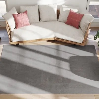 HOMCOM koberec do obývacího pokoje 230x160 cm, dlouhý vlas, pratelný v pračce, protiskluzový, umělá kožešina, světle šedý