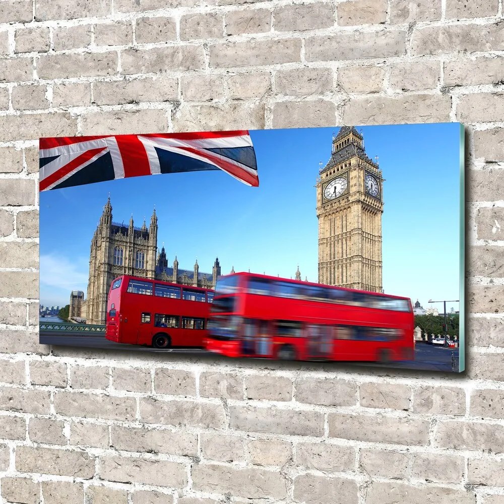 Wallmuralia Fotoobraz skleněný na stěnu do obýváku Autobus v Londýně 140x70 cm