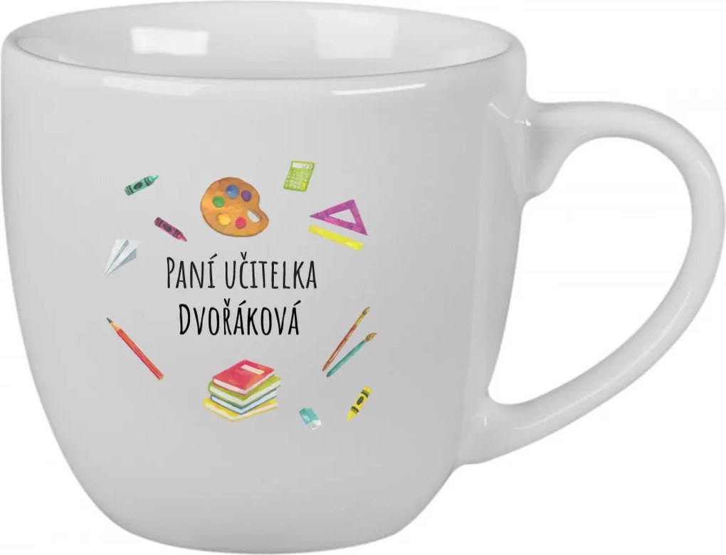 Personalizovaný keramický hrnek 400 ml pro paní učitelku/pana učitele (pomůcky)