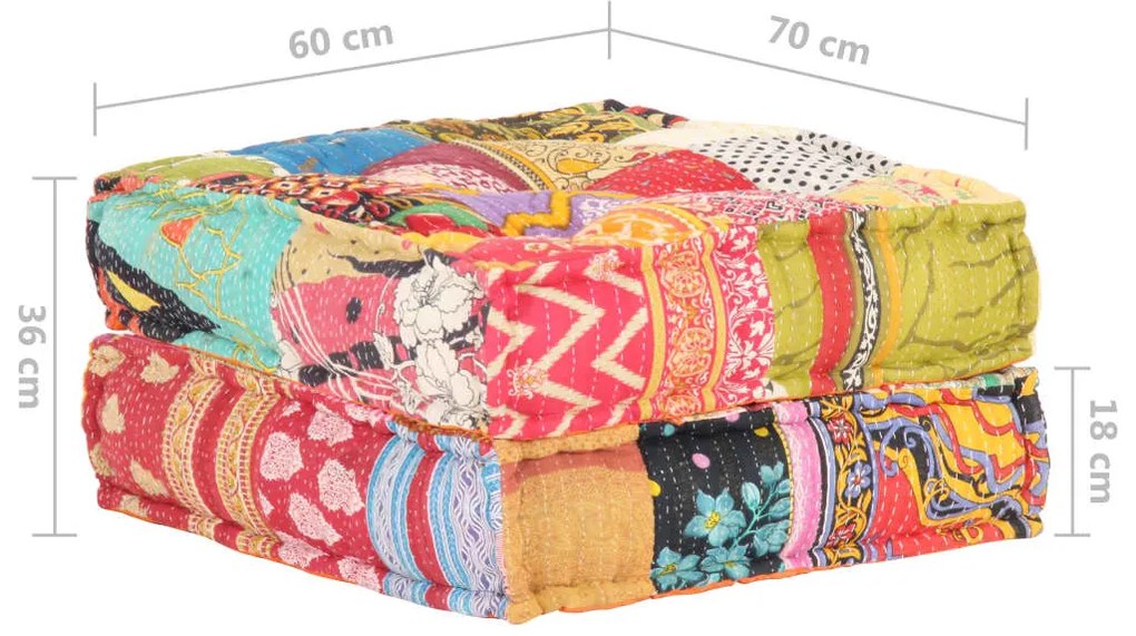 vidaXL Marketos Pouf 60 x 70 x 36 cm patchwork textil