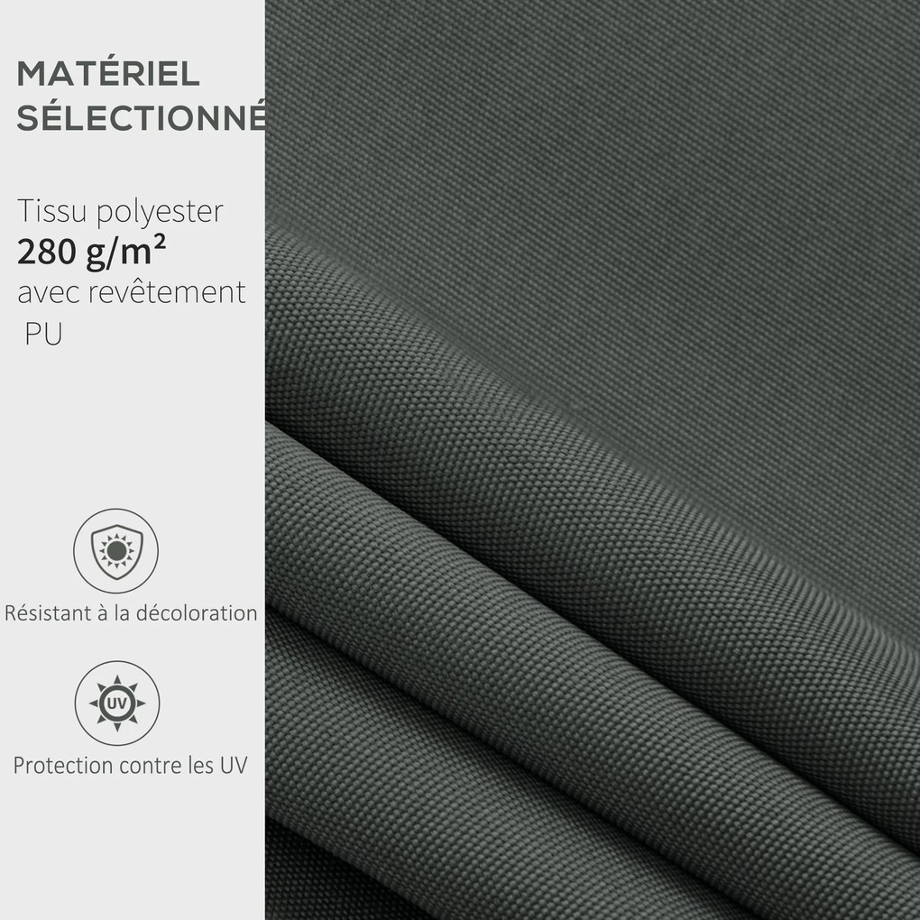 Outsunny Náhradní Plátno pro Markýzu - Měkké Vlny - Vysoce Hustý Polyester 280 g/m² Anti-UV 2,82L x 2,4W metry Šedé | Aosom