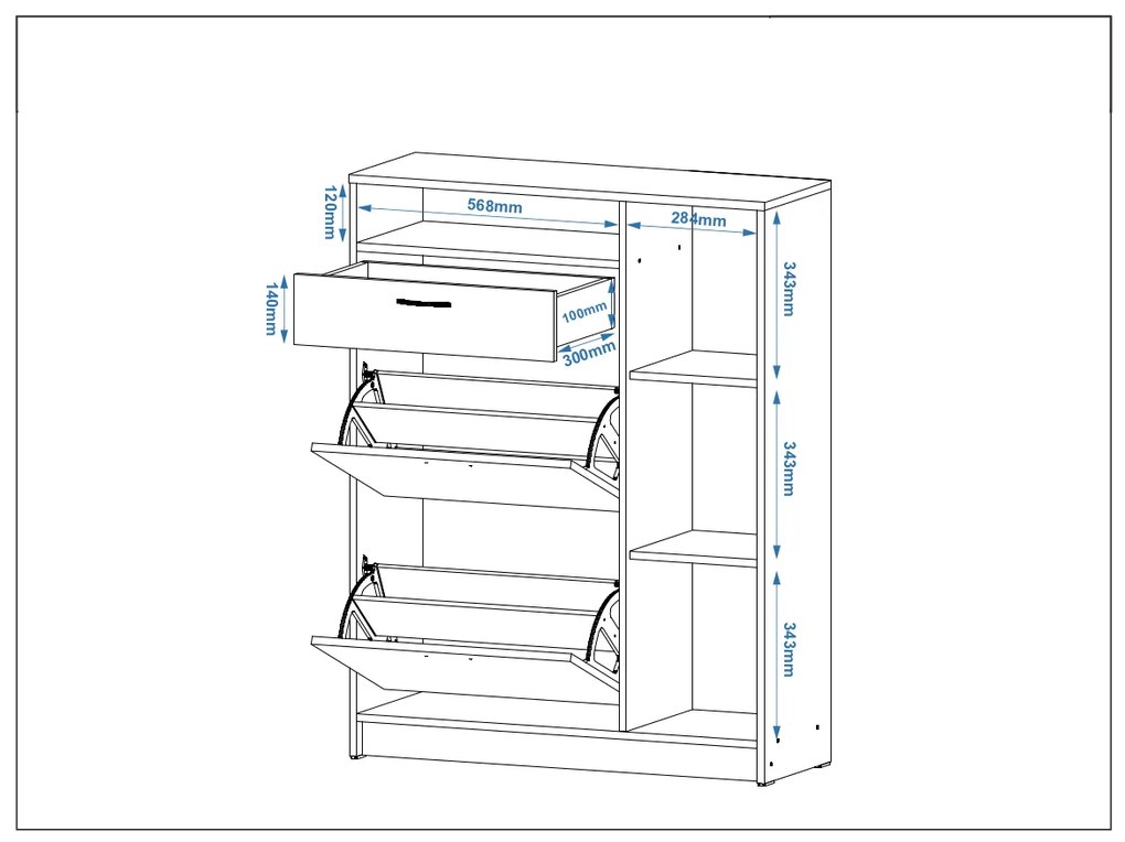 Vomaks unit, s.r.o. Botník T-05 Barva: beton + bílá