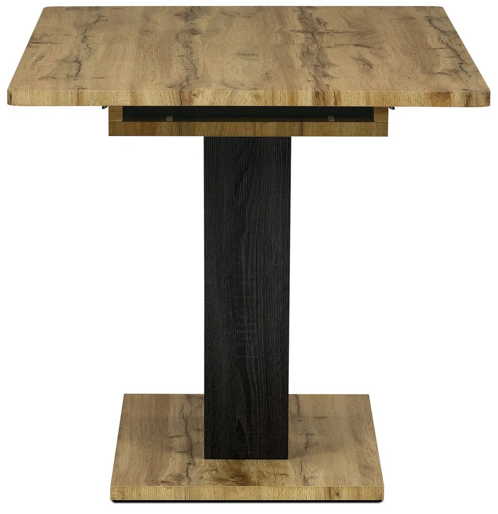 Jídelní stůl, 140-180x80x76 cm, MDF deska, 3D dekor divoký dub