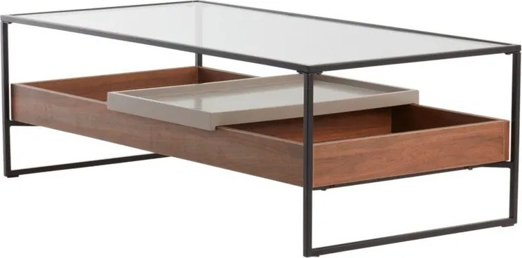 Konferenční stolek se skleněnou deskou v tmavě přírodní barvě 60x120 cm Sveg – Jotex
