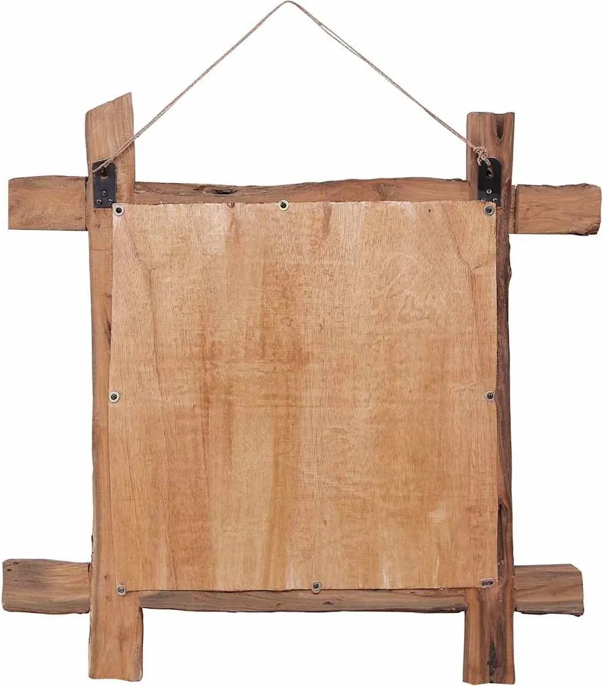 Zrcadlo z polínek přírodní 70 x 70 cm recyklované teakové dřevo 283934