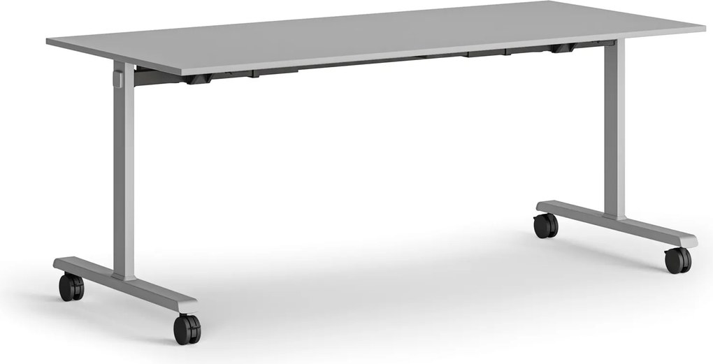 Mobilní stůl MATCH, 180x80 cm, šedá podnož, šedá
