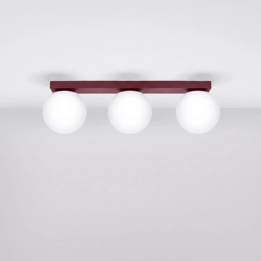 Sollux Lighting Stropní svítidlo YOLI 3 bordó