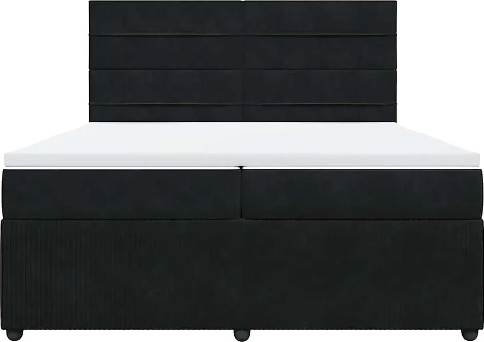 Box spring postel s matrací černá 200x200 cm samet 3294732
