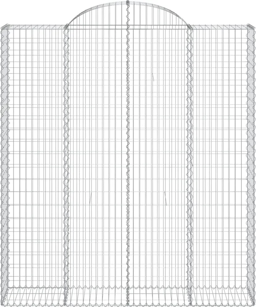 Klenuté gabionové koše 4 ks 200x50x220/240cm pozinkované železo 3146448