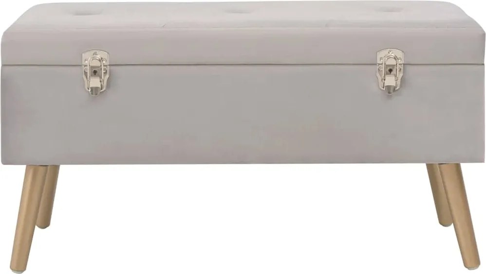 Lavice s úložným prostorem 80 cm šedá samet 329932