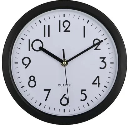 Nástěnné hodiny černé Ø 23 cm