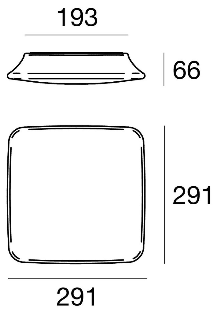 Linea Light 7807N MyWhite_Q, čtvercové venkovní svítidlo z bílého polyethylenu, 10W LED 4000K, 29x29cm, IP65