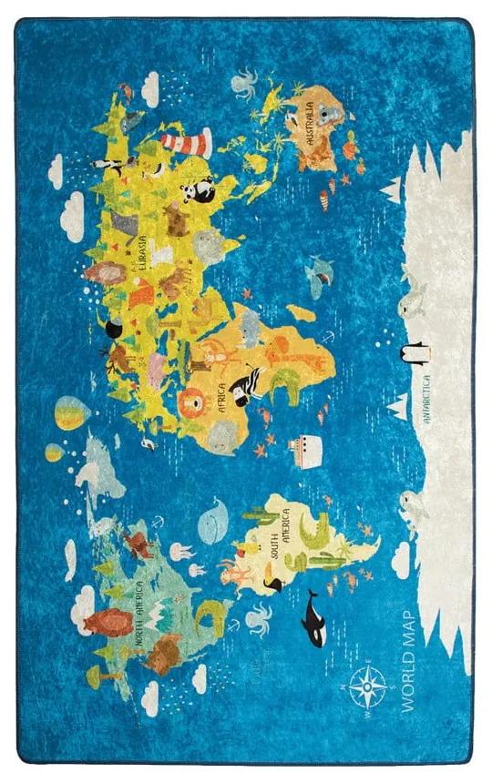 Dětský koberec World Map, 100 x 160 cm