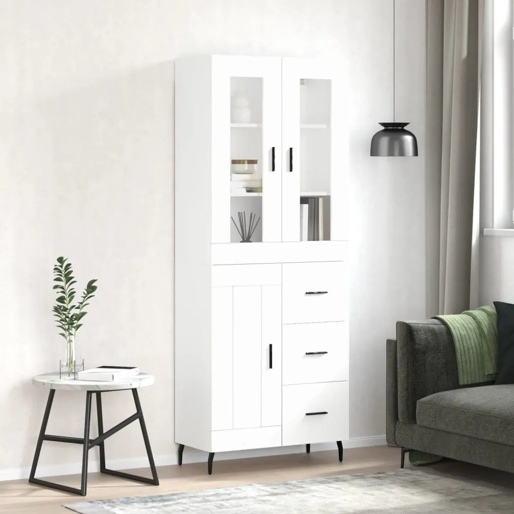 Skříň highboard bílá 69,5 x 34 x 180 cm kompozitní dřevo