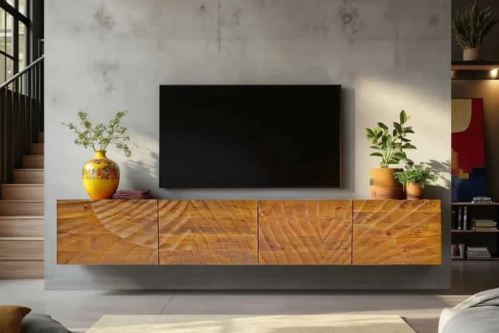 Designový závěsný TV stolek Scorpion Mango 200cm