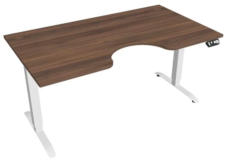 Hobis Motion Elektr. nastavitelný stůl 160x90 s pamětí - HOBIS ERGO MOTION MSE 2M 1600 Dekor stolové desky: ořech, Barva kovové podnože: bílá