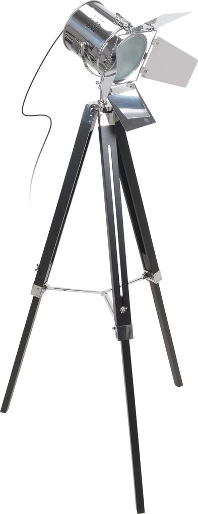 Stojací lampa, 143 cm, černá