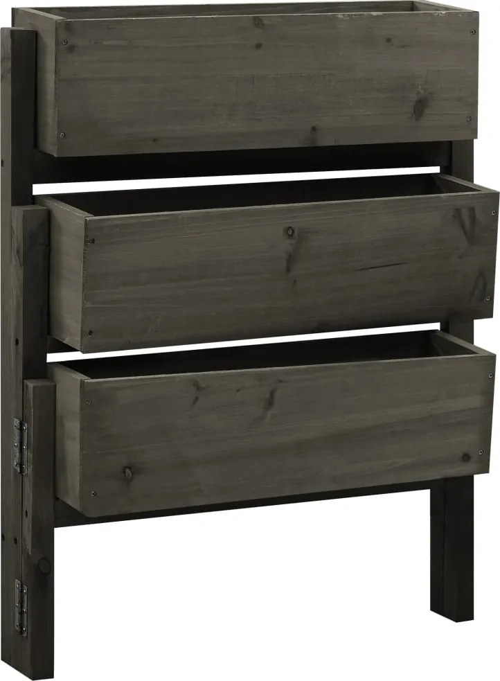 Zahradní truhlík skládací šedý 60 x 14 x 75 cm masivní jedle 314841
