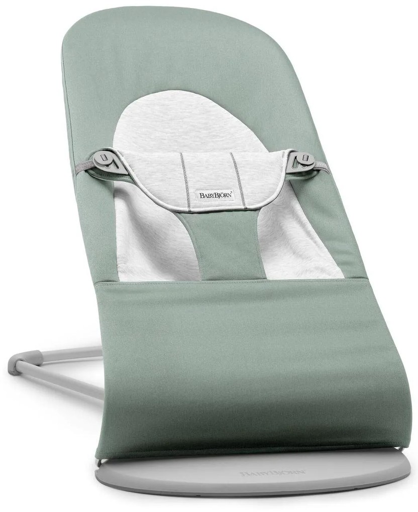 Dětské lehátko babybjörn balance soft woven/jersey, light sage/grey světlá konstrukce