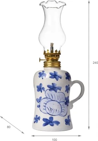 Brilagi - Petrolejová lampa MERLIN bílá/modrá