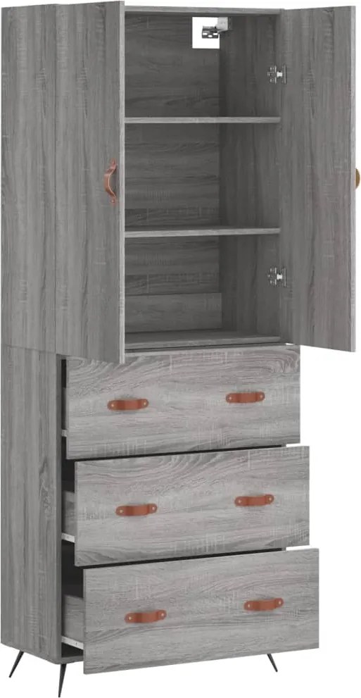 Skříň highboard šedá sonoma 69,5 x 34 x 180 cm kompozitní dřevo 3195825