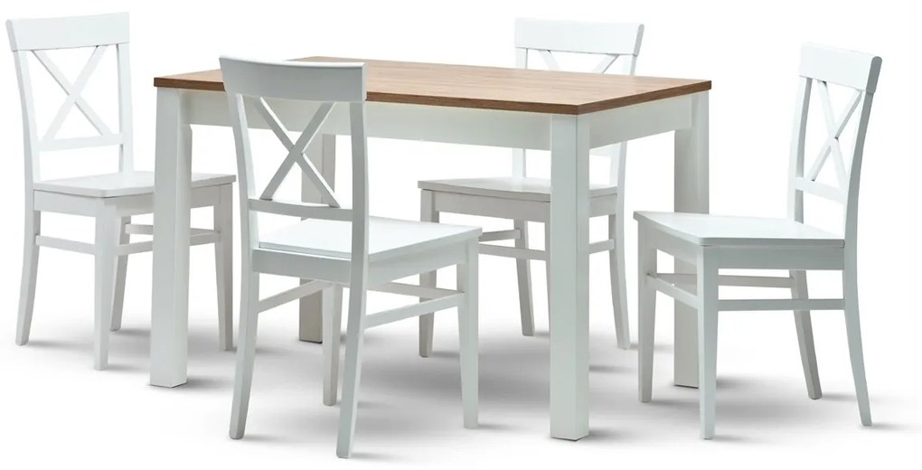 Stima Jídelní stůl CASA Mia variant | Délka stolu: 120,Odstín: dub halifax tabákový-bílá,Rozklad: Bez rozkladu