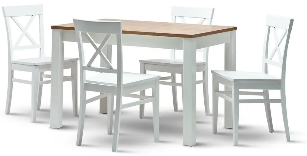 Stima Jídelní stůl CASA Mia variant | Odstín: dub halifax tabákový-bílá,Rozklad: S rozkladem + 40 cm,Délka stolu: 80