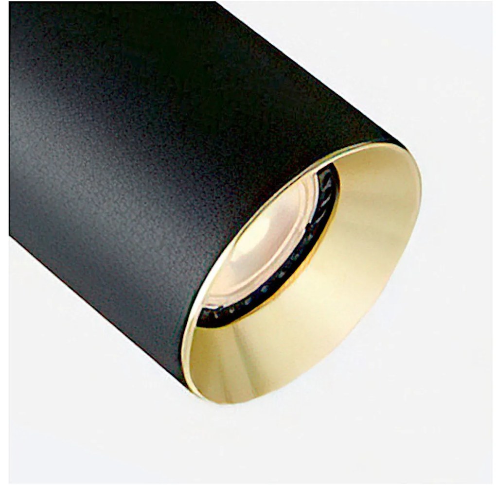 Rendl R13874 stropní svítidlo DARIO pro tříokruhovou lištu, černá, česaná mosaz, 230V, GU10, ø7cm