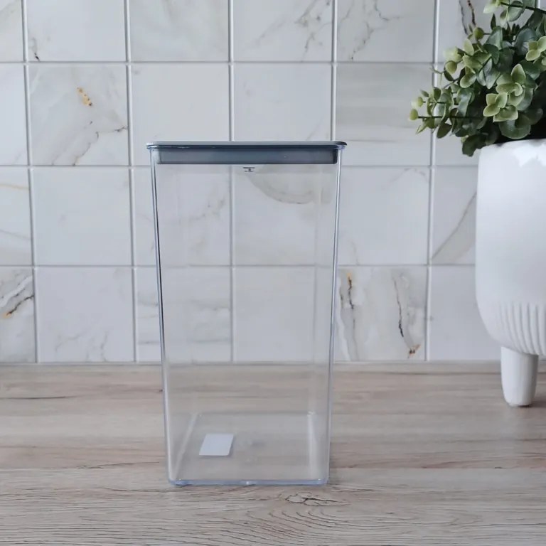 DÓZA NA SUCHÉ POTRAVINY 2 000 ml – vysoká, průhledná | DomaLEP varianta: ŠEDÁ