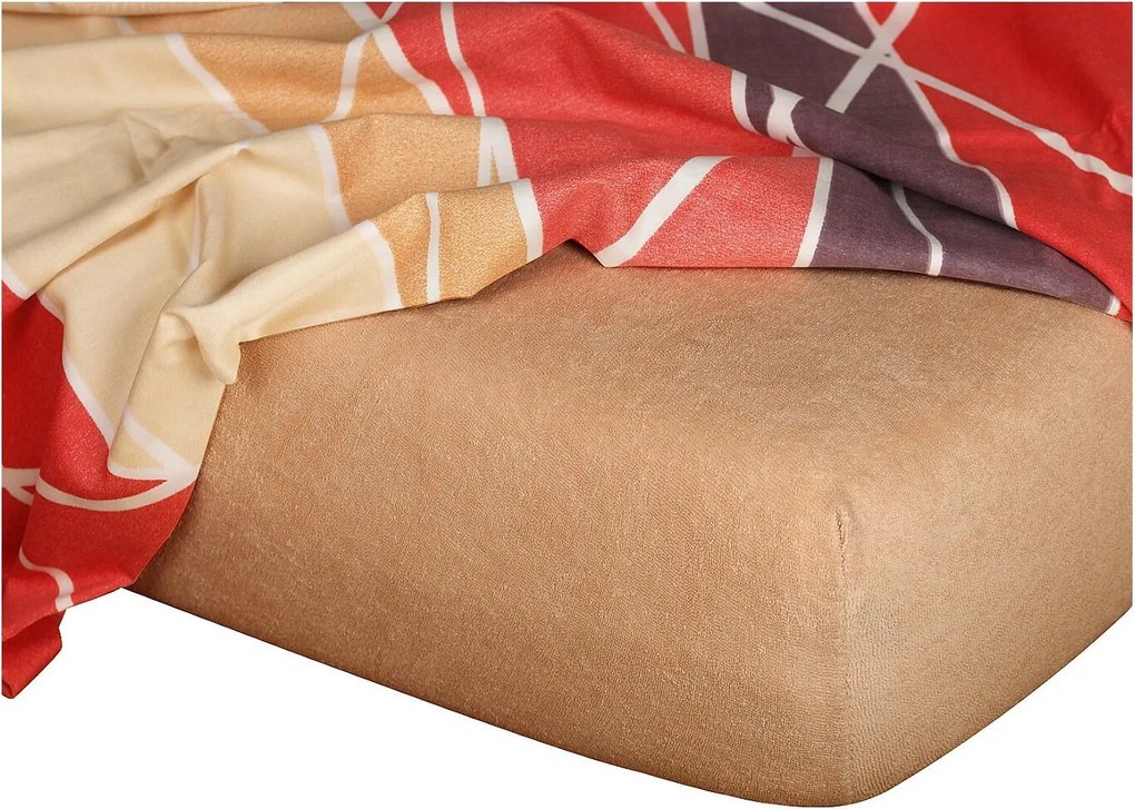 DADKA Froté prostěradlo světle hnědé Rozměr: 70x140x10