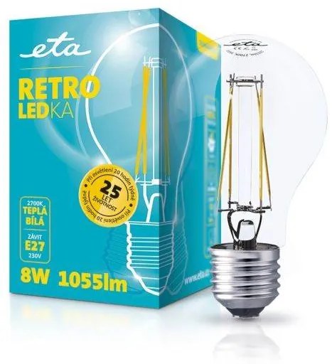 LED Žárovka ETA EKO retro, E27, 8W, 2700K, teplá bílá Eta ETA789090008