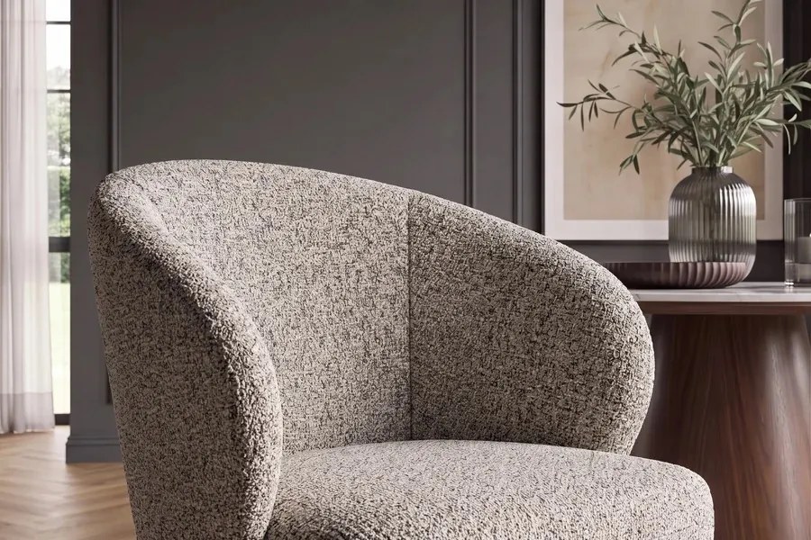 Designová otočná židle Tolinka béžová / hnědá