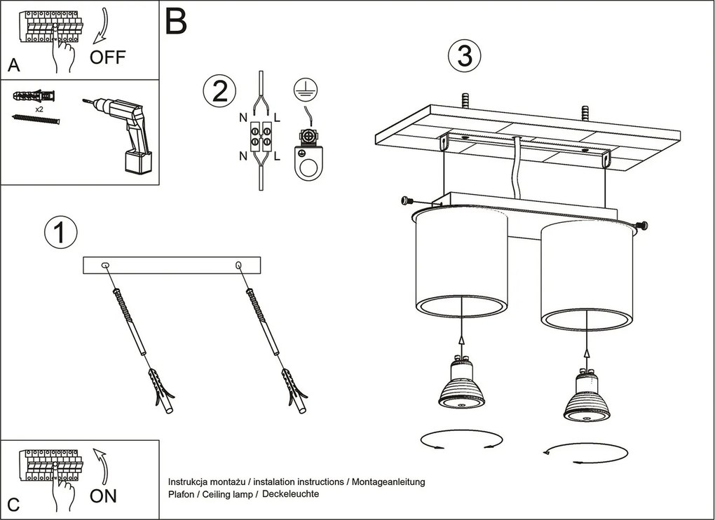 Sollux Lighting Stropní svítidlo ORBIS 2 taupe