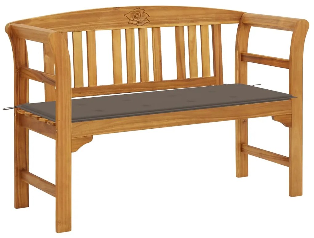 3064301 vidaXL Zahradní lavice s poduškou 120 cm masivní akáciové dřevo
