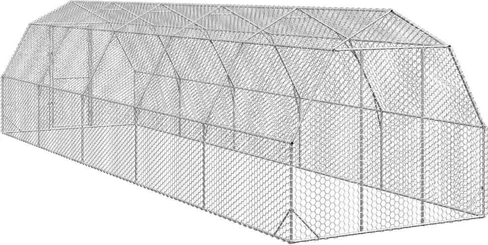Výběh pro slepice 2,5x10x2,25 m pozinkovaná ocel 3328519