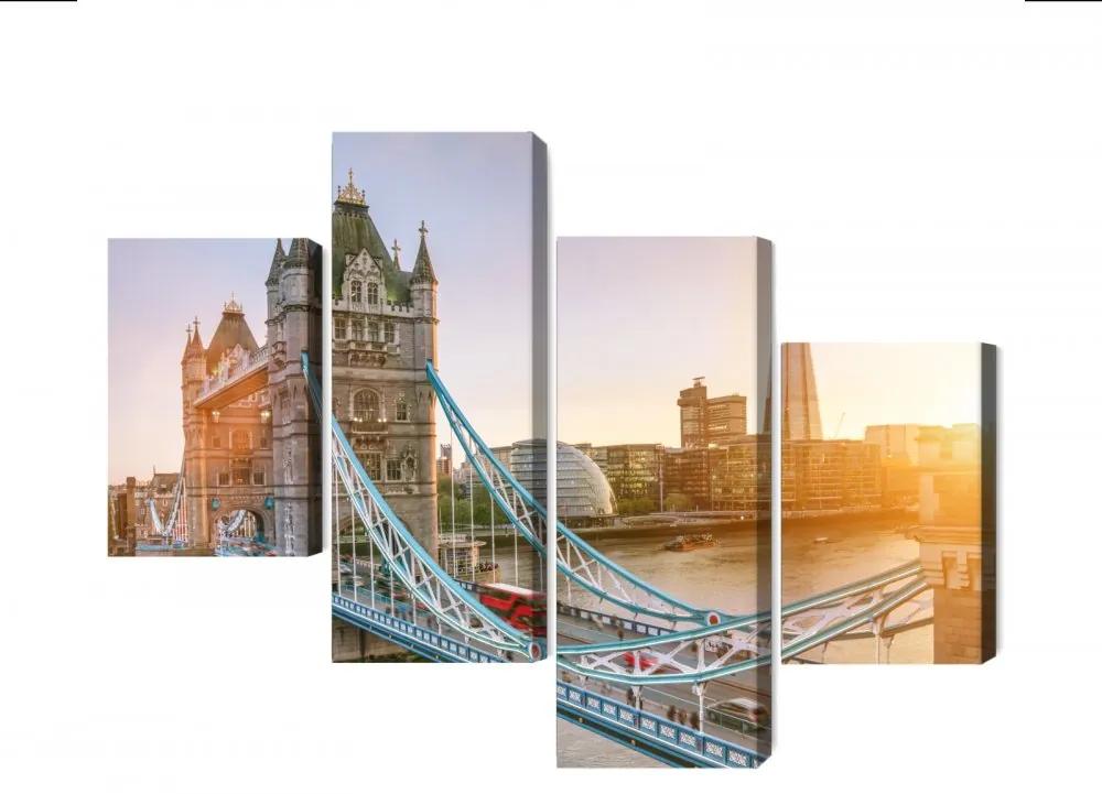 Vícedílný obraz Tower Bridge Při Východu Slunce Nedostatek Nedostatek Plátno Canvas 120x75