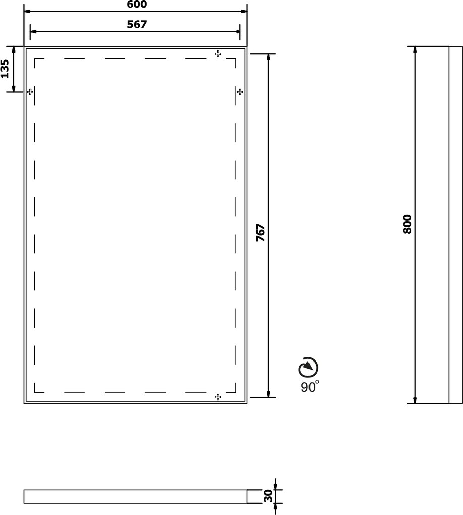 Sapho Sapho, AROWANA zrcadlo v rámu, 600x800mm, chrom, AW6080